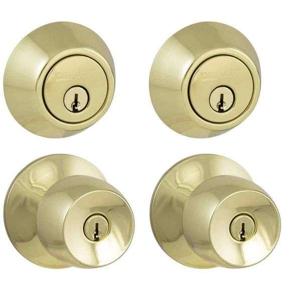 DEFIANT - Brandywine Polished Brass Single Cylinder Keyed Entry Project ...