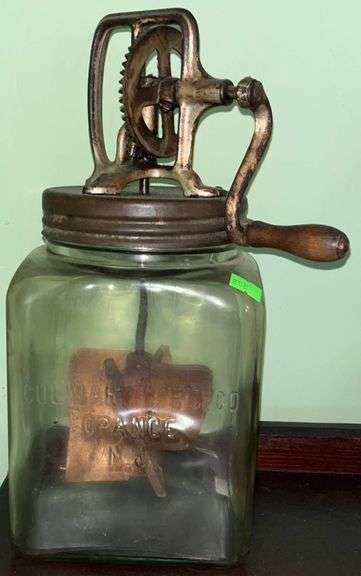 Culinary Mfg. Co. Glass Butter Churn with Metal Hand Crank 8.5″T ...