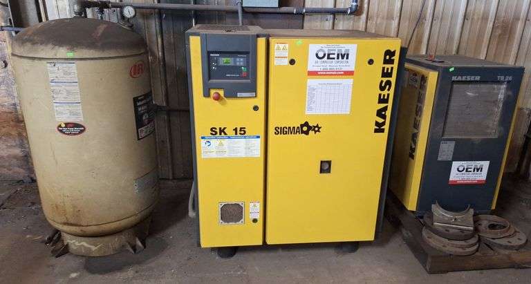 2007 Sigma kaeser sk15 Air compressor, Serial # 1532 with tb 26 drier ...