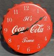 Coca-Cola “It’s Time” Bottle Cap Wall Clock with Quartz Movement, 11”x2 ...