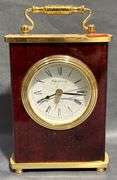 Gold-Tone and Dark Finish Quartz Carriage Clock, 5”x4” - Metzger ...