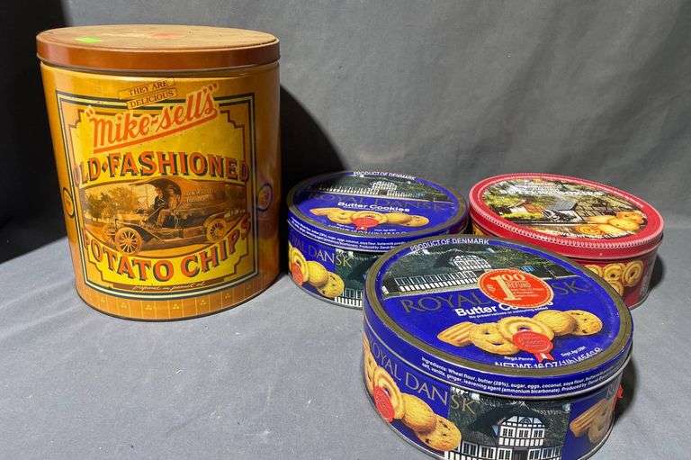 4 Tin Containers, Inc. Mike-sell’s Potato Chips and Royal Dansk Butter ...