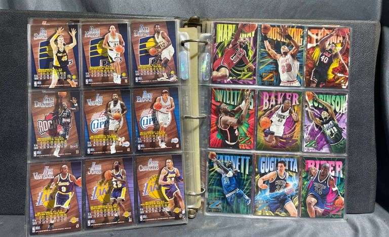 Binder with Assorted Basketball Trading Cards Inc. Reggie Miller, Brent ...