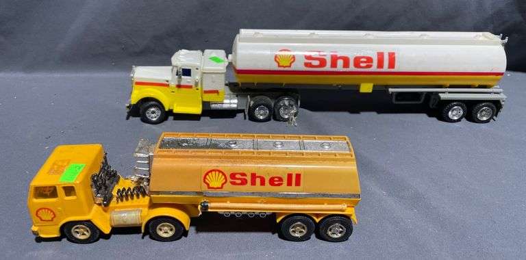 Two Shell Branded Plastic Tanker Trucks, 18″ L - Metzger Property ...