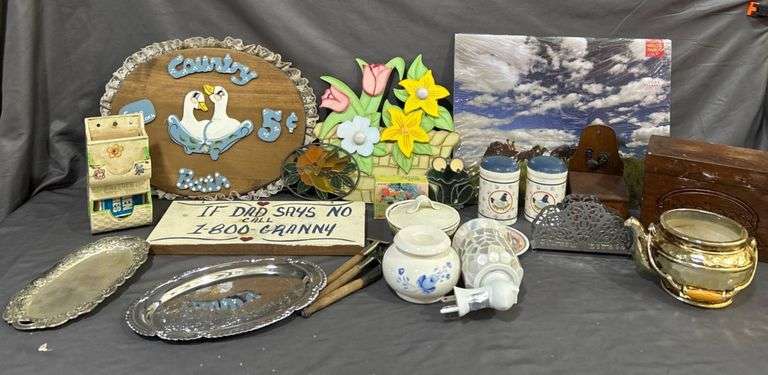 Household Items Inc. Jars, Trays, and Recipe Box, Wax Warmer and Wall ...