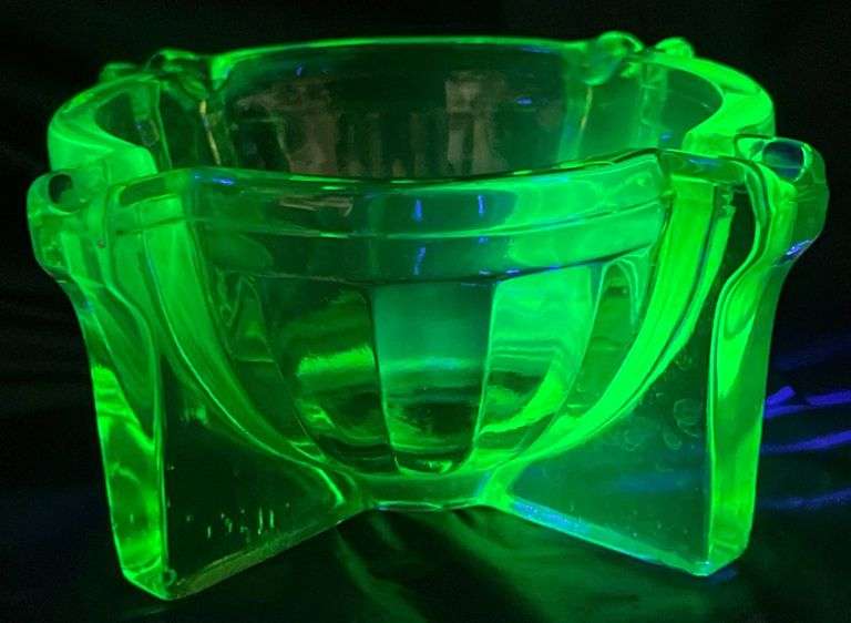 Uranium Glass Ashtray with Triangular Base Design, 5″ - Metzger ...