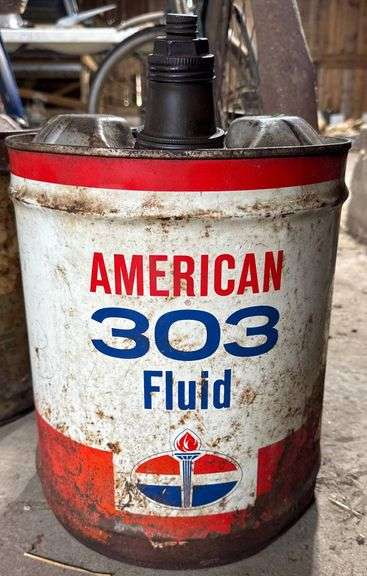 Amoco American 303 Fluid Metal Can with Fill & Vent Cap, 14”x11 ...