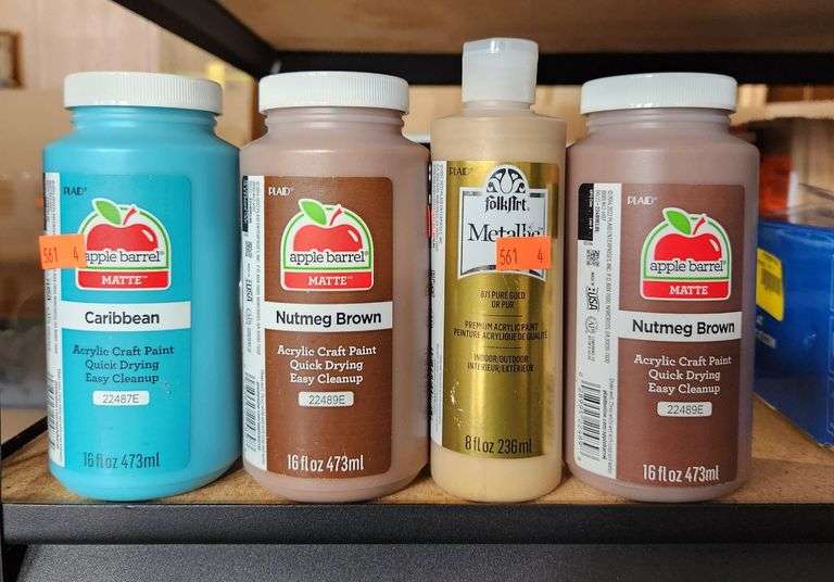 4 Acrylic Craft Paint Bottles in Assorted Colors - Metzger Property ...