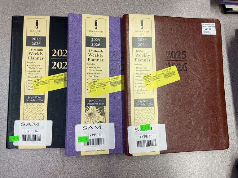 2025-2026 18-Month Weekly Planners in Black, Purple, and Brown Covers ...