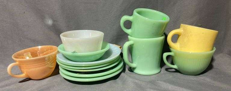 14 Anchor Hocking Fire-King Oven Ware Cups, Saucers, and Bowls ...