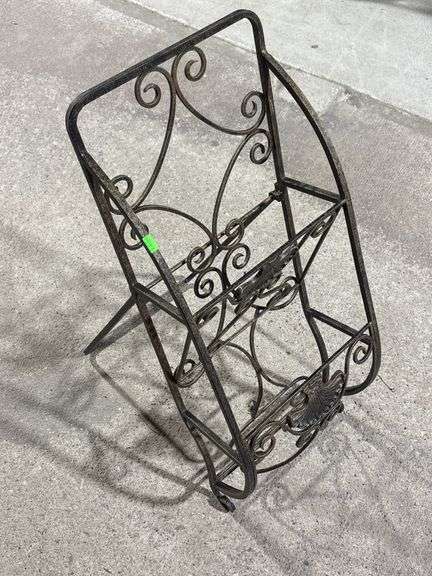Iron Folding Rack with Scrollwork and Shell Motif (33”) - Metzger ...