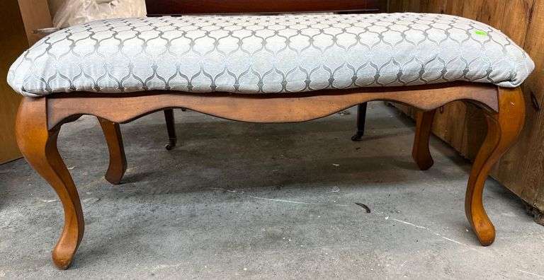 Upholstered Bench with Curved Legs, 39x17x19 - Metzger Property ...