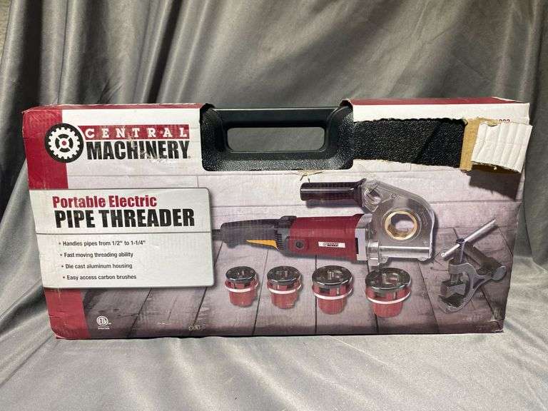 Central Machinery Portable Electric Pipe Threader with Dies, item 62203 ...