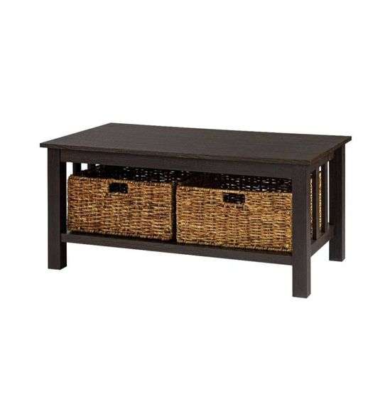 Walker Edison storage coffee table in espresso finish. 40x22x18.125 in ...