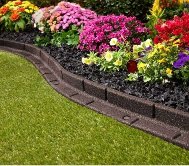 GroundSmart 4′ Brown Roman Brick Rubber Landscape Edging, 2pk - Metzger ...