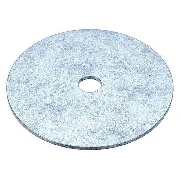- Large O.D. Oversized Washer: Case Hardened, Zinc Plated, Steel, 1/4 ...