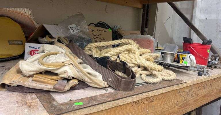 Tools and Construction Materials Including Ropes, Harnesses, and Hand ...