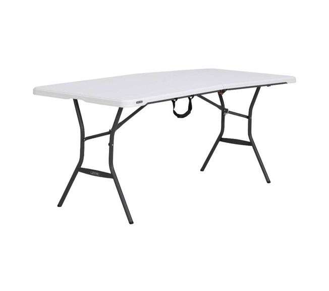 Lifetime 6-Foot Fold-in-Half Rectangle Table with White Granite Finish ...