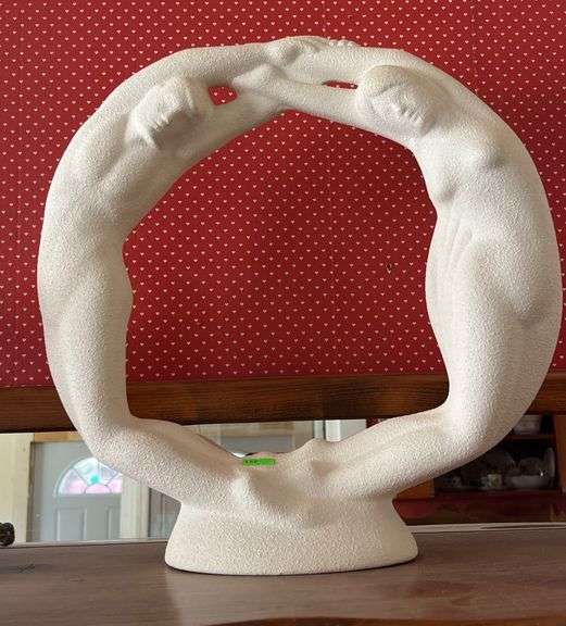 Textured Circular Sculpture of Intertwined Figures, 14.5″ - Metzger ...