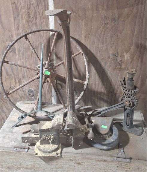 Iron Tools Inc. Jack, Shoe Lath, Lightning Rod, Steel Wheel & Vise ...
