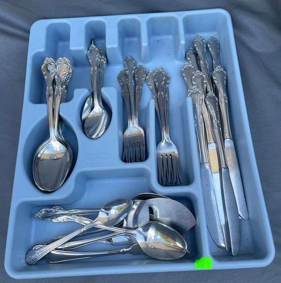 Stainless Steel Flatware Made in Korea with Blue Plastic Tray – 51 ...
