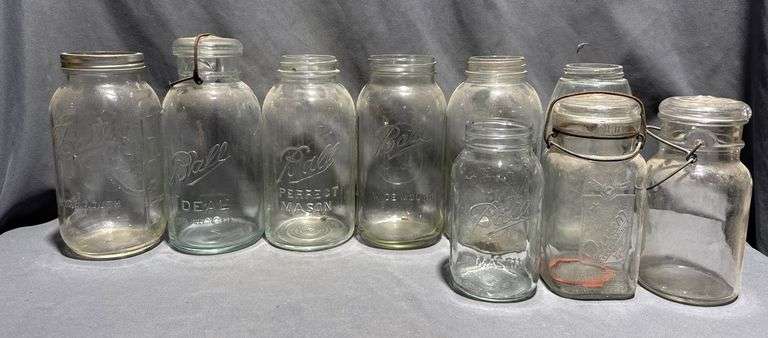 9 Mason Ball Jars, 9.5”-6.5” - Metzger Property Services, LLC