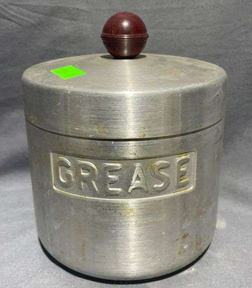 Turner Specialty Mfg Aluminum Grease Container with Red Knob Lid 4.5”x6 ...