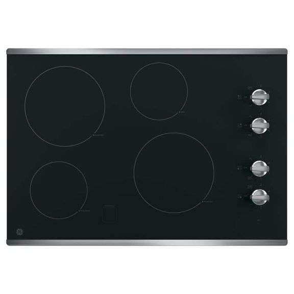 GE - 30 in. 4 Burner Element Radiant Electric Cooktop in Stainless ...