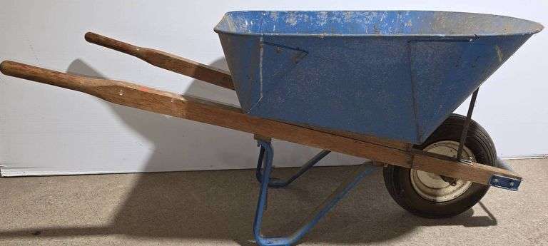 Jackson M11-SA11 Blue Steel Wheelbarrow with Wood Handles, 58″ x 27″ x ...