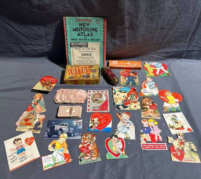 Collectibles Including Valentine’s Cards, Lotto Game, Perfume Set, Fire ...