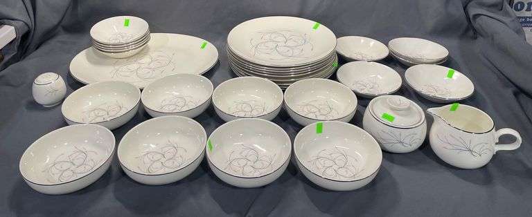Rhythm by Homer Laughlin Dinnerware with Pink and Gray Floral Design ...