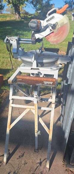 Ridgid Miter Saw with Stand and Metal Frame on Wheels - Metzger ...