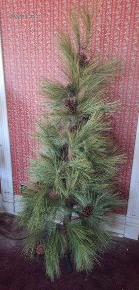Artificial Pine Tree with Pinecones and Metal Base, 72”H - Metzger ...