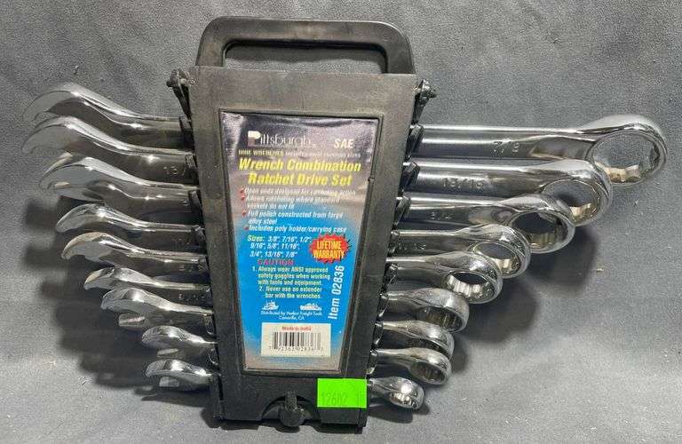 Pittsburgh SAE Wrench Combination Ratchet Drive set with Holder ...