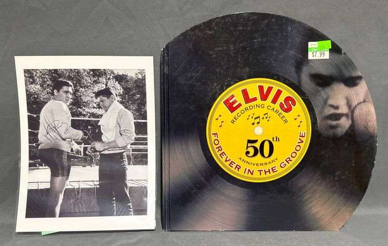 Elvis Presley 50th Anniversary Record-Shaped Book and Preprinted ...