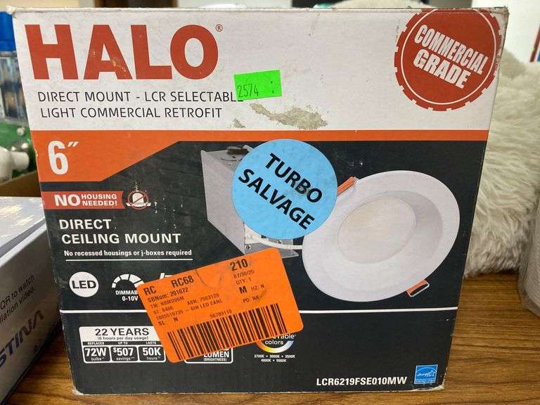 Halo 6-Inch Direct Ceiling Mount LCR Selectable LED Retrofit Kit ...