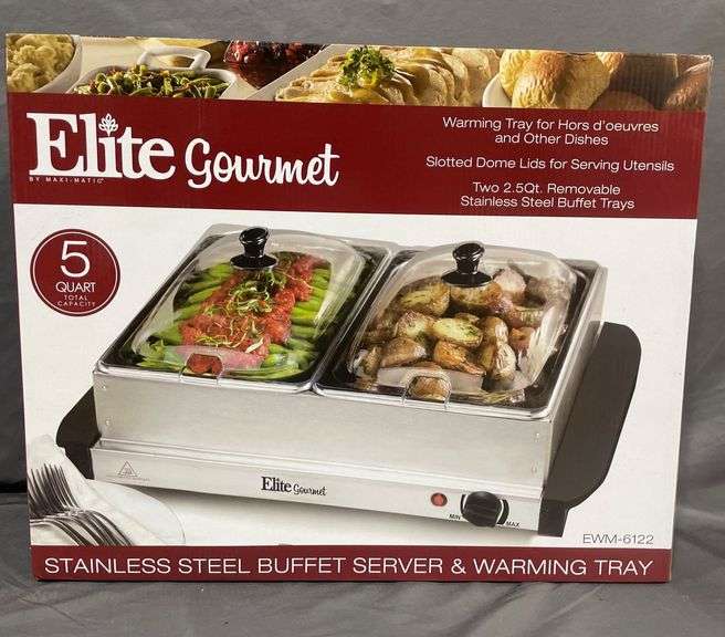 Elite Gourmet Stainless Steel Buffet Server and Warming Tray - Metzger ...