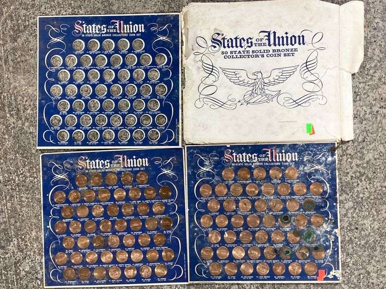 States of the Union 50-State Solid Bronze Collector’s Coin Folders 12 ...