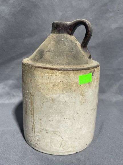 Stoneware Jug with Handle and Dark Glazed Neck (7”H) - Metzger Property ...