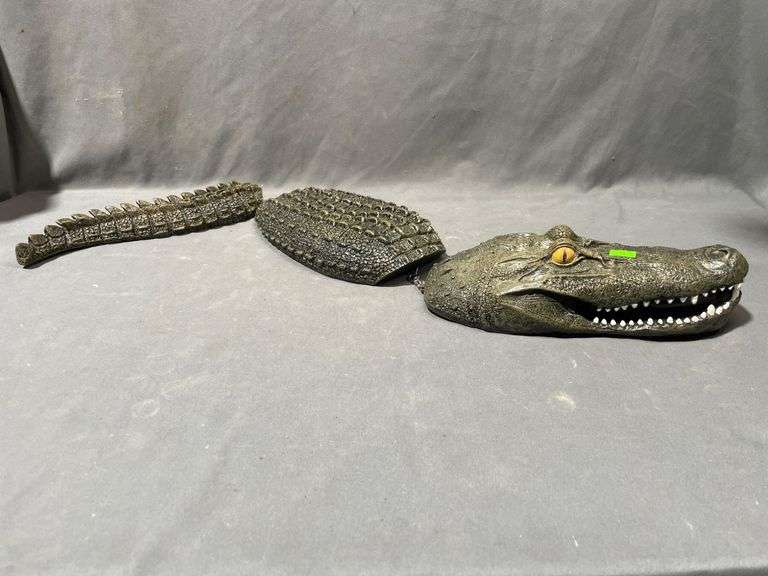 Articulated Plastic Alligator Sculpture with Detachable Sections, 33”L ...