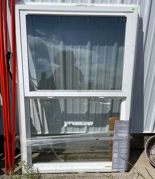 Sliding Glass Window with Vinyl Frame and Double Pane Construction 37.5 ...