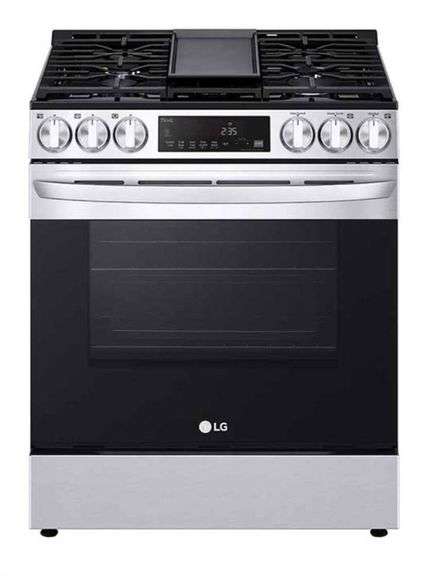 LG 30-Inch Slide-In Smart Gas Range Model #LSGL5833F in Stainless Steel ...
