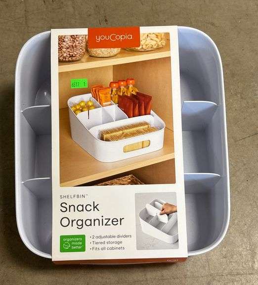 YouCopia ShelfBin Snack Organizer With 6 Adjustable Dividers. 10.7”x10 ...