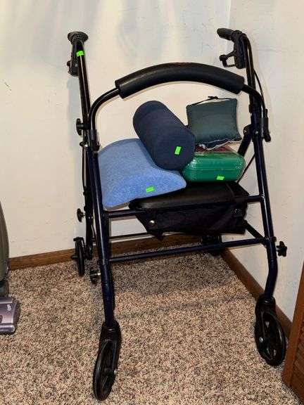 Mobility Walker with Seat by Carex and Assorted Pillows with First Aid ...