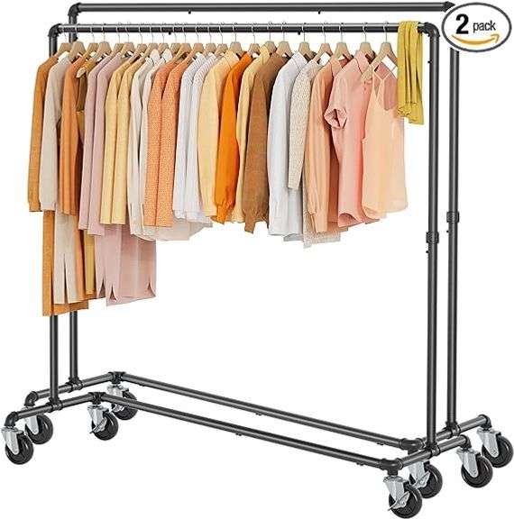 TAJSOON - 2 Pack Garment Racks for Hanging Clothes Z Rack Hold 250LBS ...