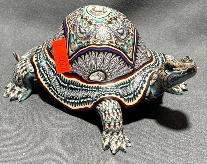 Hand-Painted Turtle Figurine with Intricate Patterns, 4″ - Metzger ...