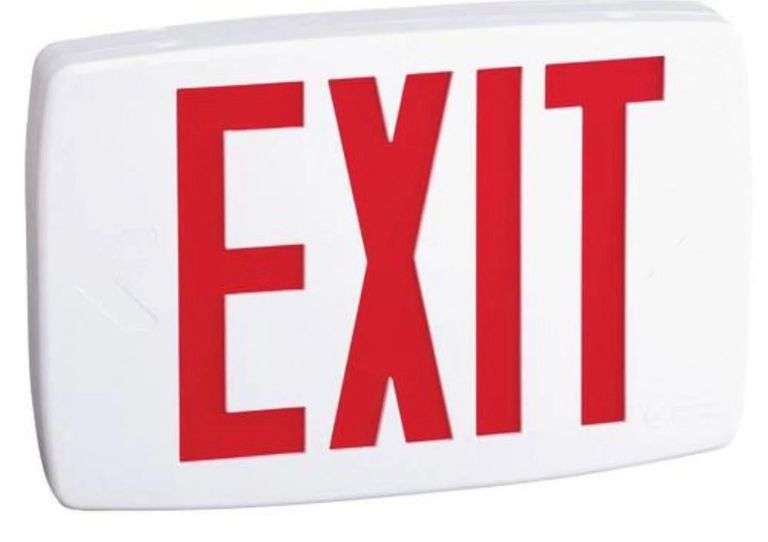 Lithonia Lighting LED Quantum Exit Sign With Battery Backup - Metzger ...