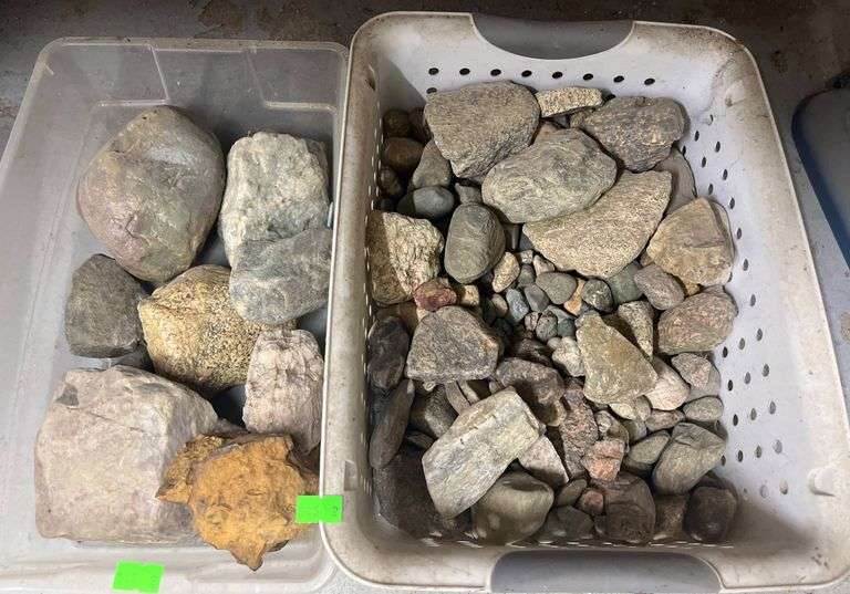 Natural Rocks in Two Plastic Storage Containers - Metzger Property ...