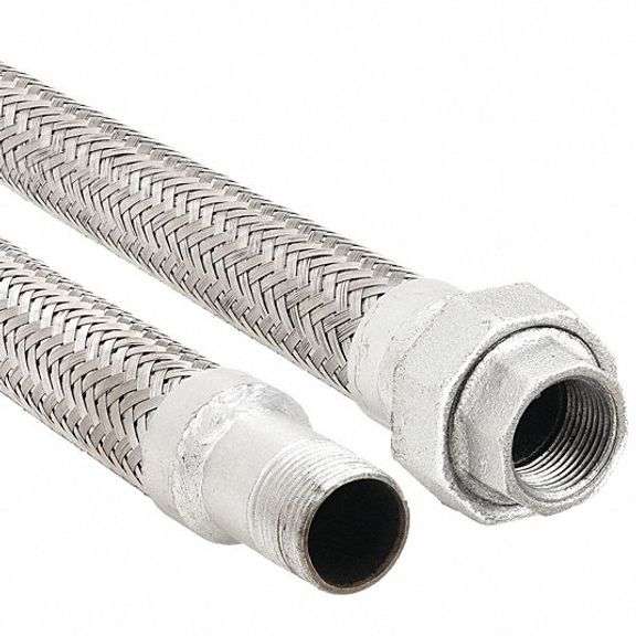 - Flexible Metal Hose Assembly: 3/4 in Hose Inside Dia., 8 in Dynamic ...