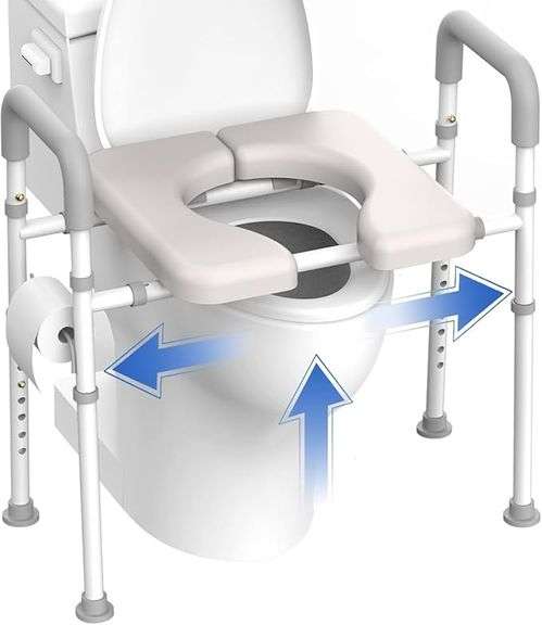 AGRISH - Raised Toilet Seat with Handles - Width & Height ...